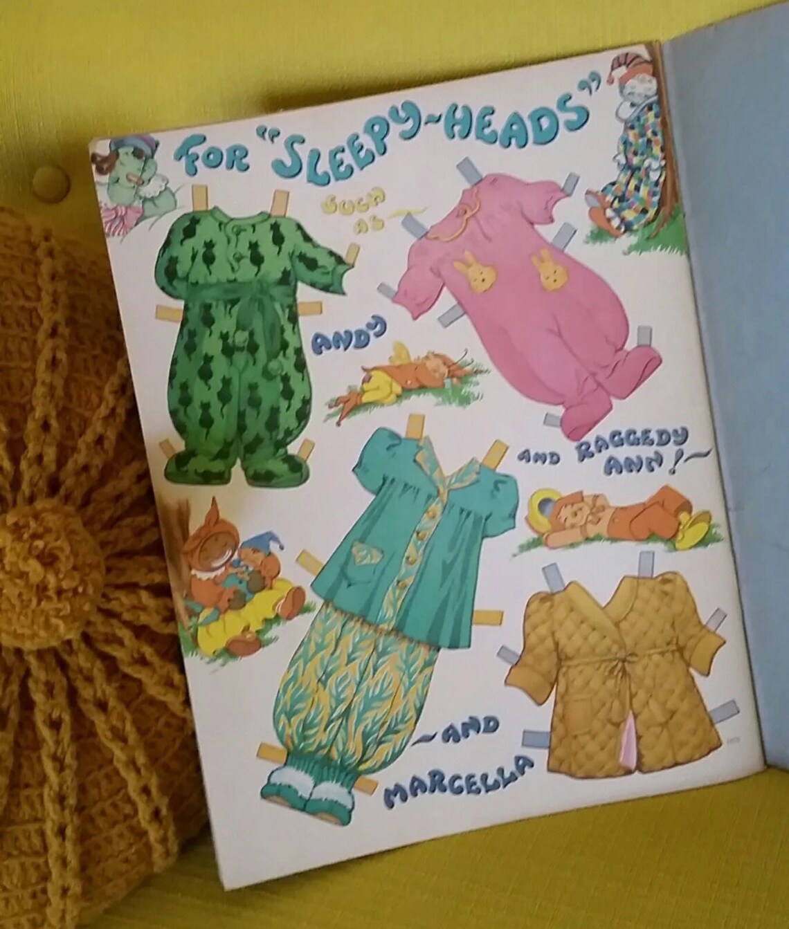 WOW HTF 1944 Raggedy Ann Andy & Marcella LARGE Paper Dolls Coloring ...