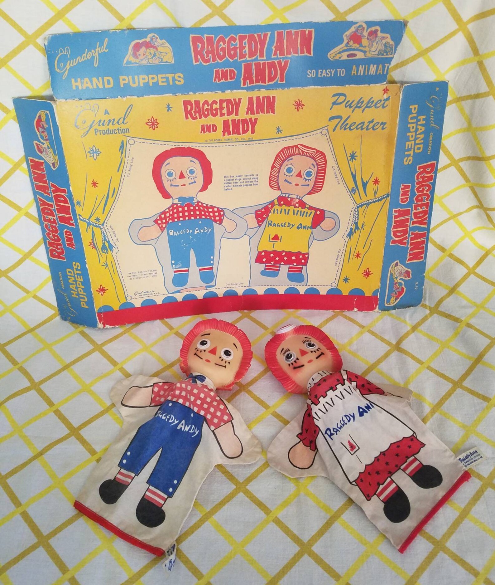 Hard to Find Vintage 1965 Gund Raggedy Ann & Andy Dolls Soft Plastic ...