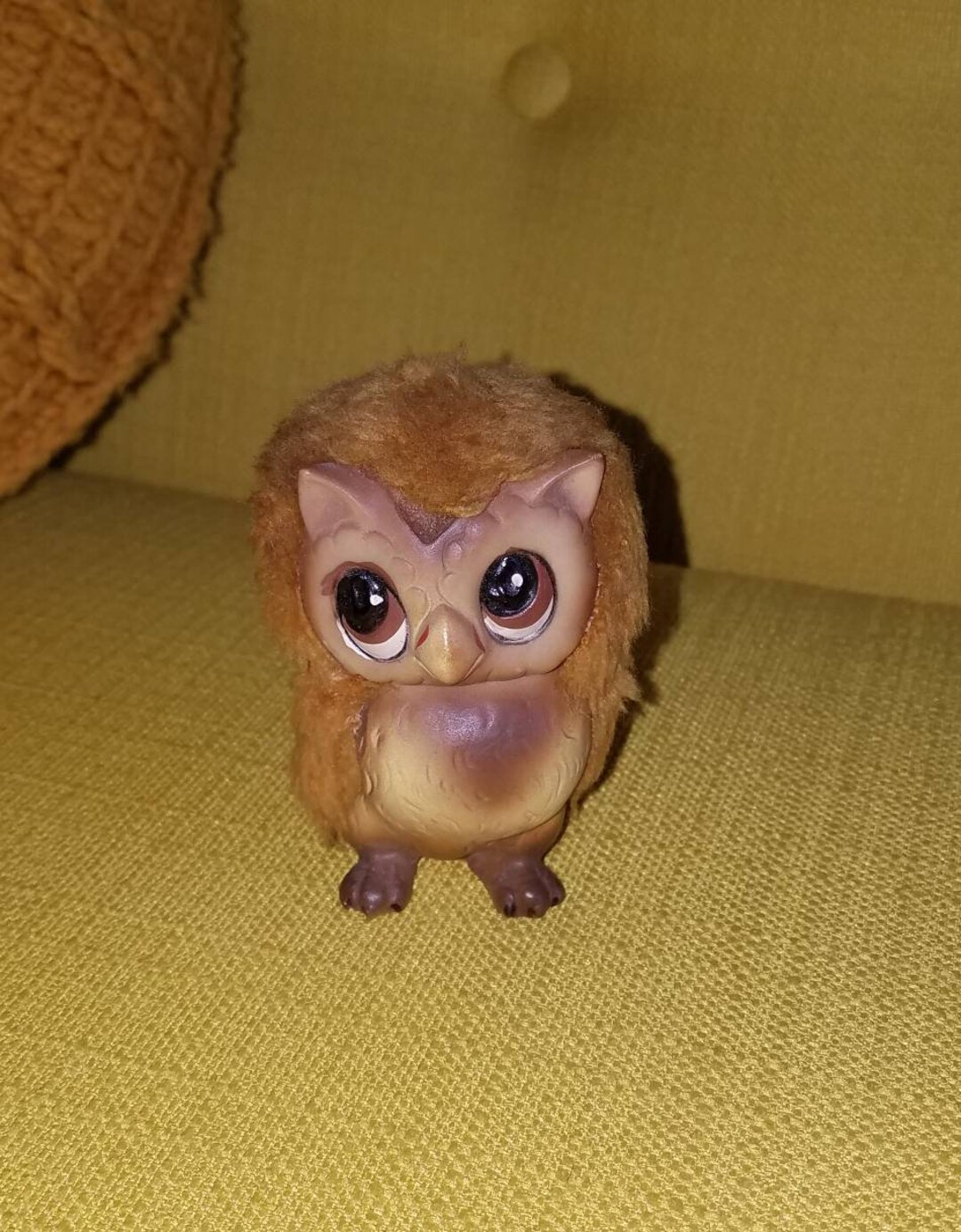 Adorable HTF Vintage 1970 KAMAR Japan Little Vinyl Big Eyes Fuzzy Brown ...