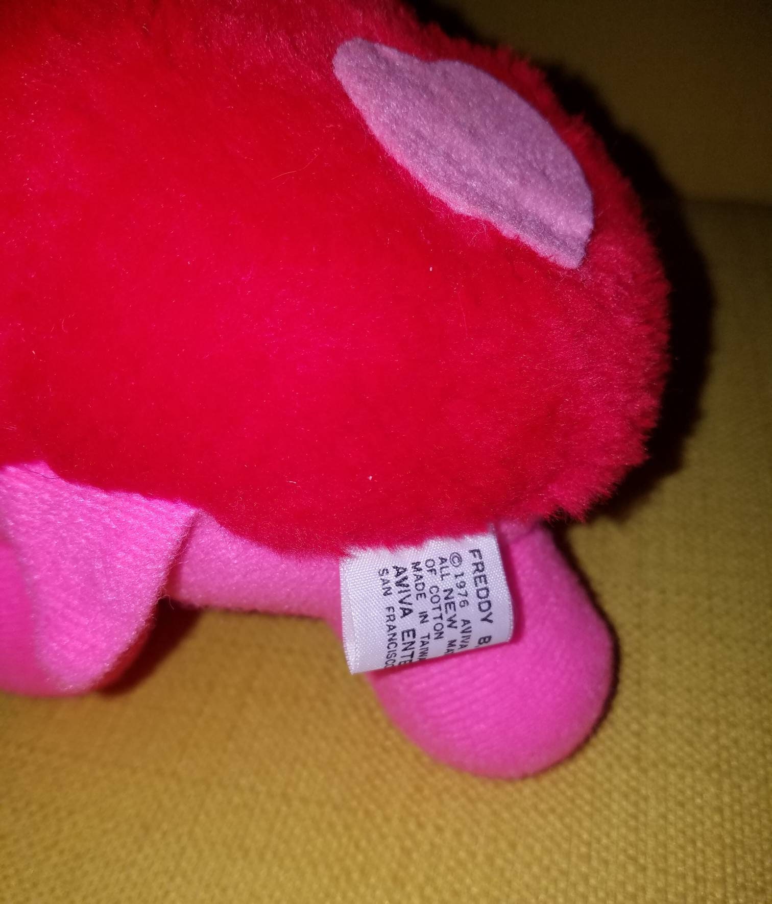 Groovy Vintage 70s Aviva Stuffed Plush Hot Pink Smiling Happy Freddy ...