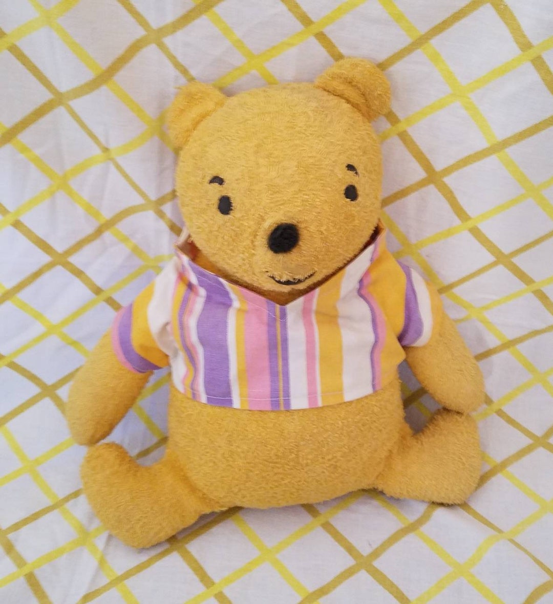 Large Vintage 60s Stuffed Yellow Terry Terri Cloth Winnie the Poo Honey ...