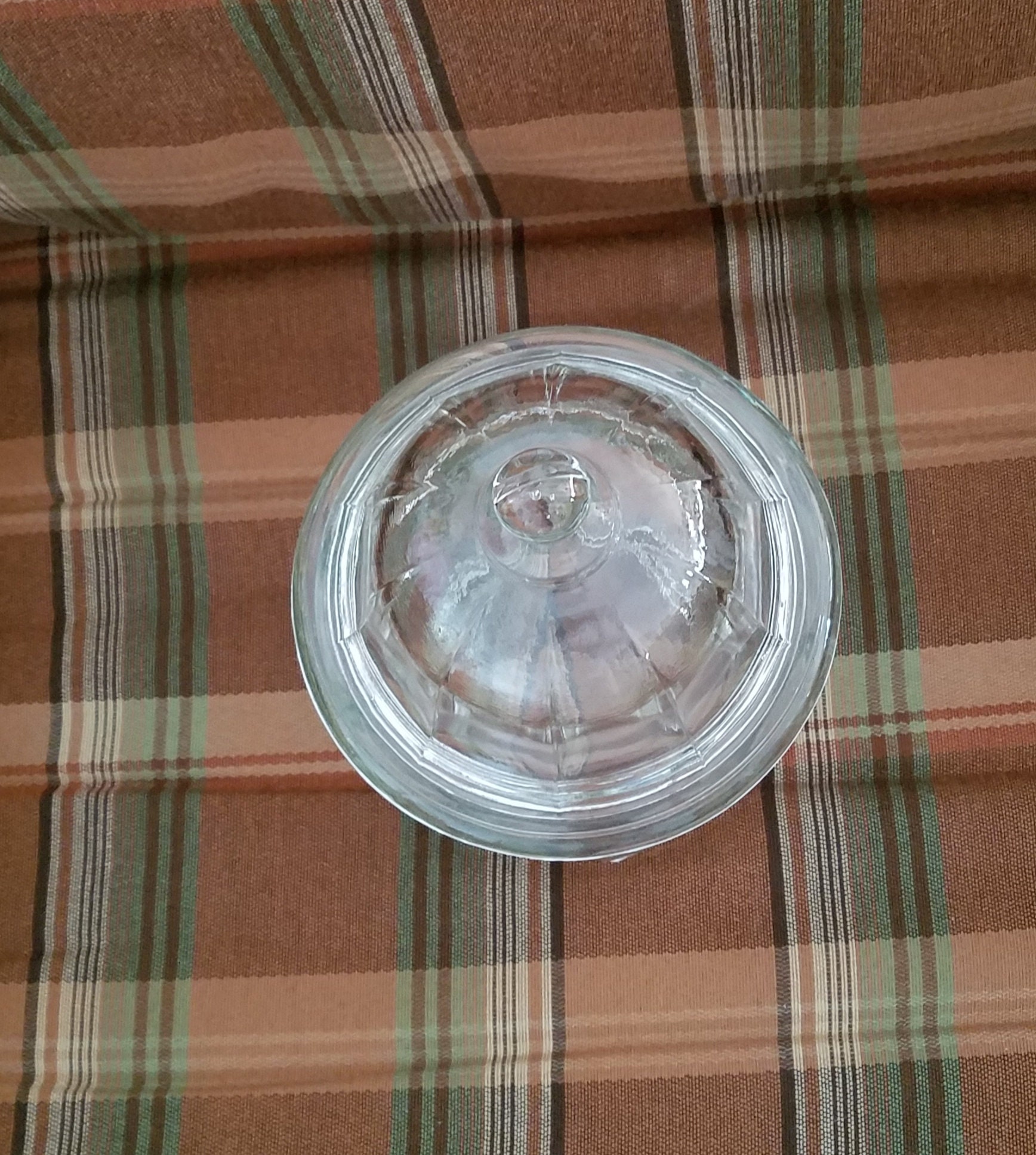 Vintage Clear Glass Mercantile Apothecary Round Store Counter Display ...