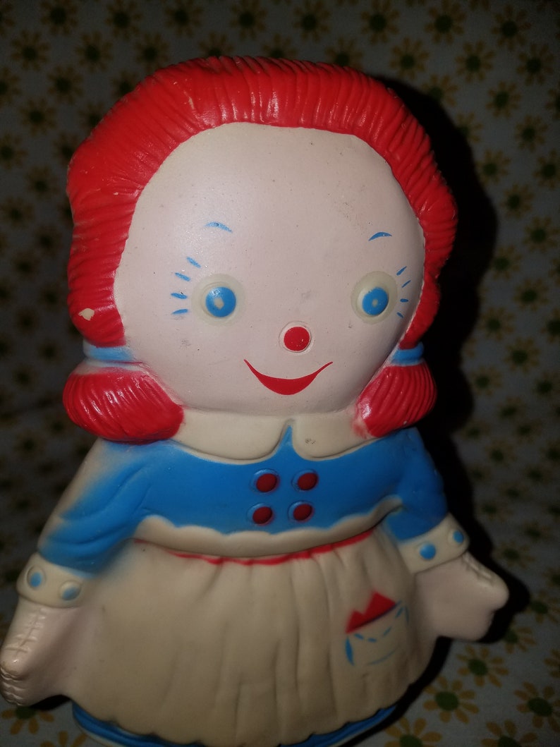 Rare Vintage 1962 Jolly Blinker Rubber Raggedy Ann W Working Squeaker ...