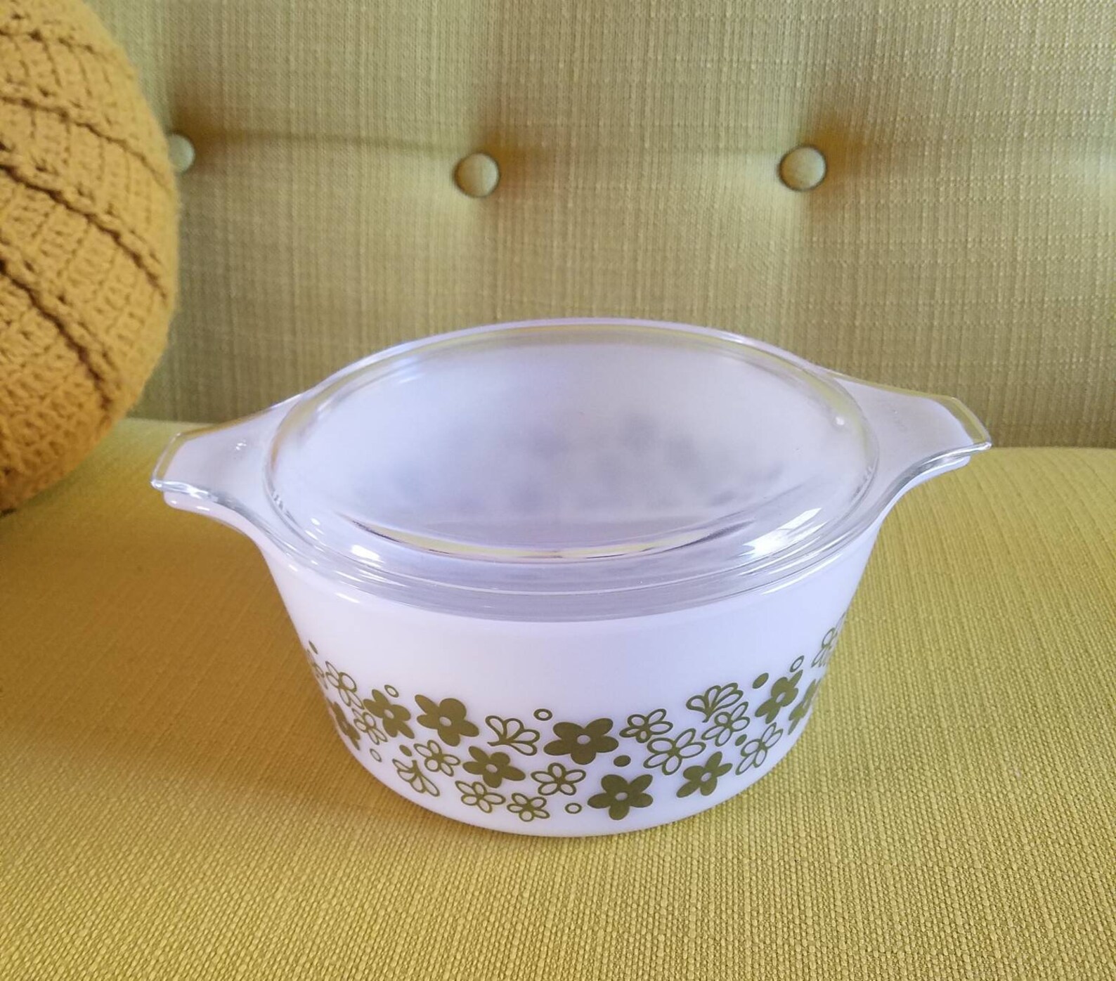 Unused Medium 1.5 Quart Vintage 1972 Pyrex Corning Spring Blossom Crazy ...