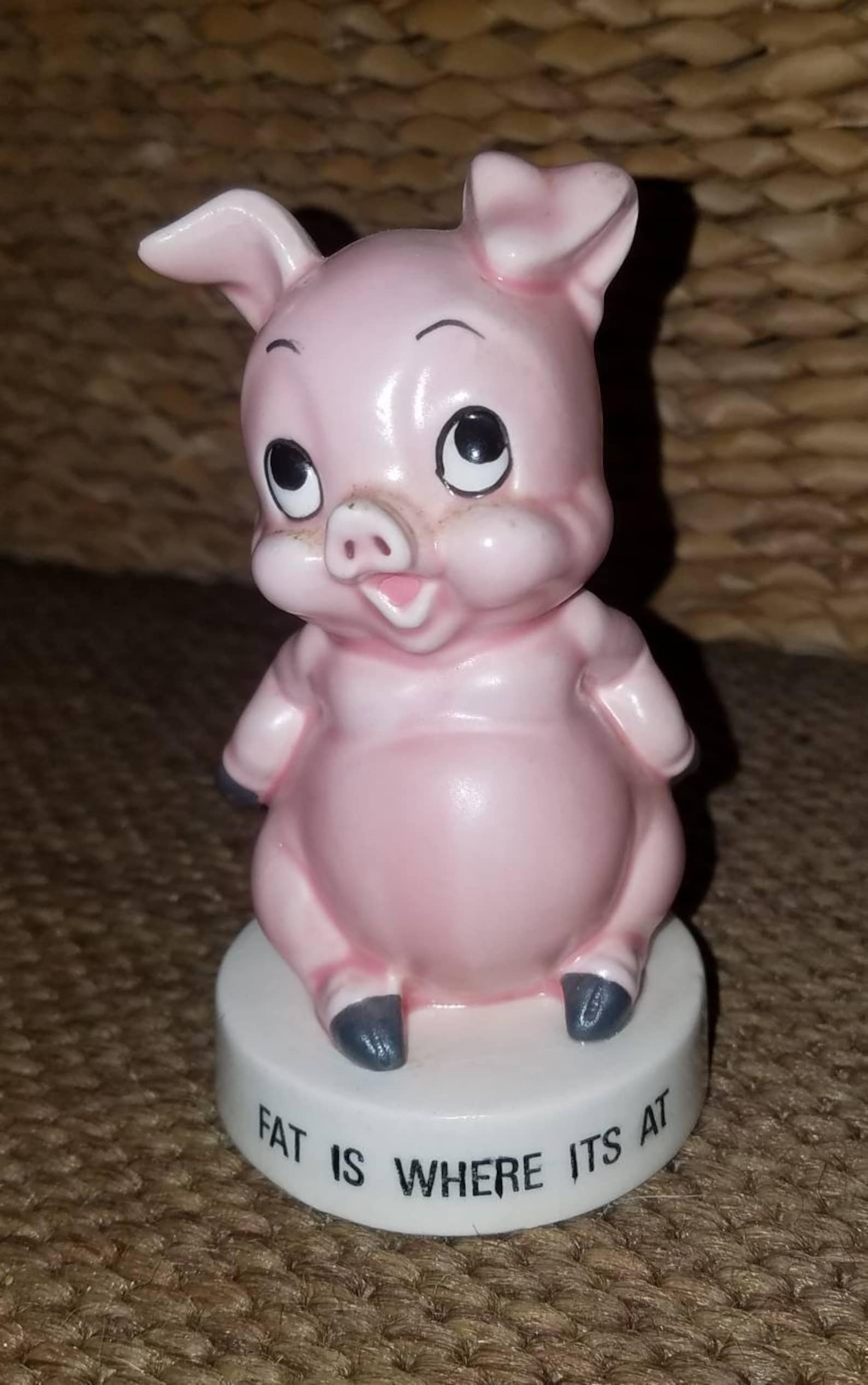 HTF Adorable ! Vintage Norcrest Japan Sticker on Bottom Fat is Where ...