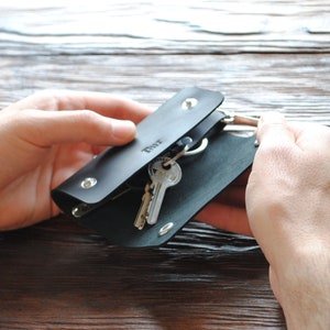 Handmade Leather Keychain. Personalized Leather Key Holder. Leather Key ...