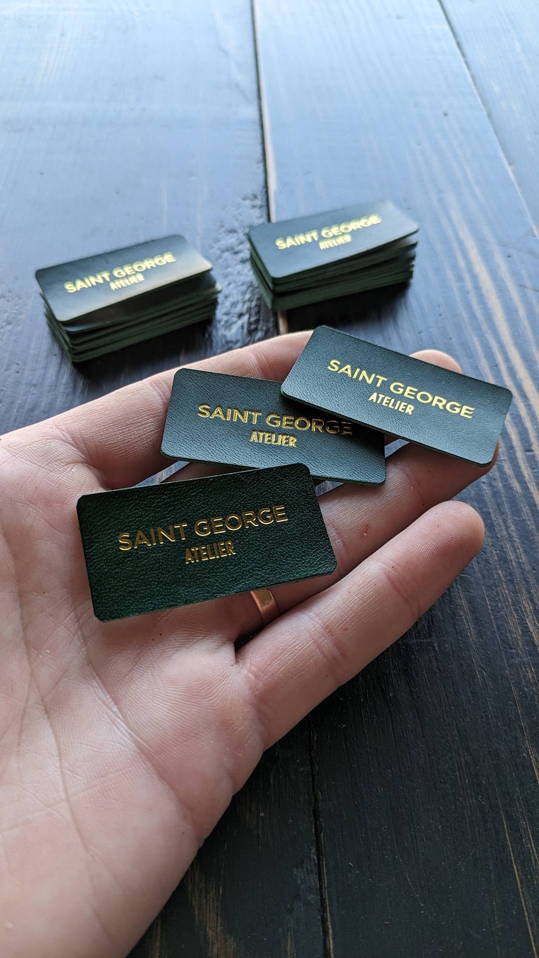 Personalized Leather Labels, Leather Tags , Custom Labels, Knitting ...