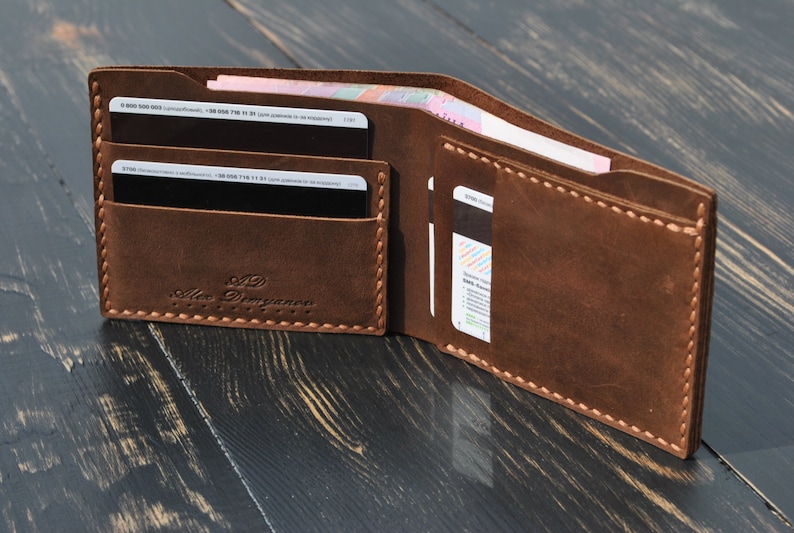 Personalized Men's Leather Wallet Men's Leather Wallet | Etsy