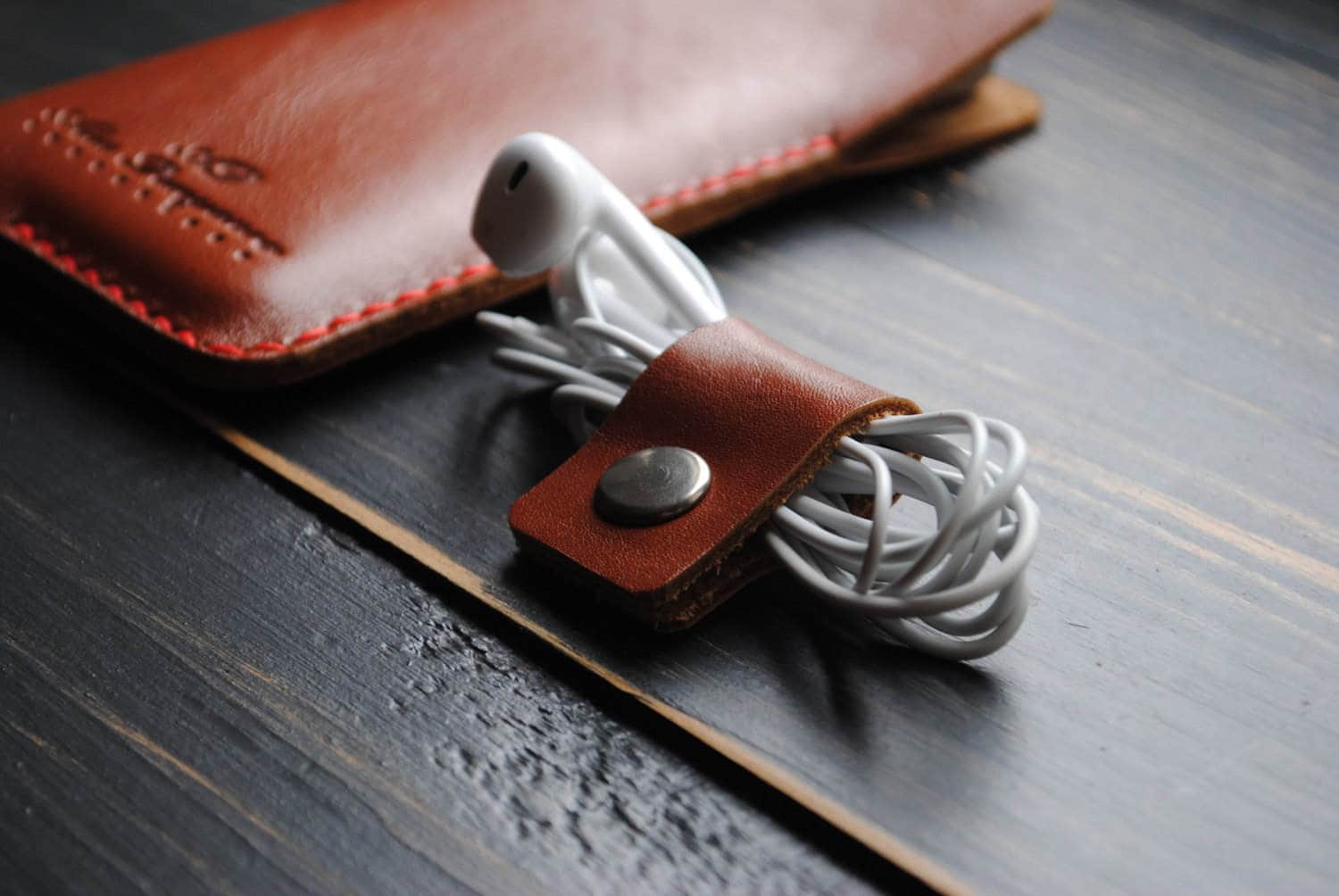 Leather Cable Organizer, Earphone Wire Organizer, Earpiece Holder ...