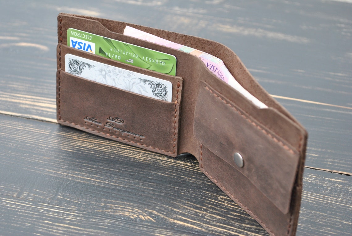 Coin Wallet Coin Pocket Wallet Leather Bifold Walletcard - Etsy