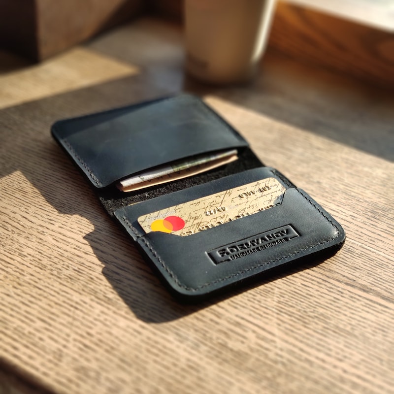 Leather Card Wallet - Etsy