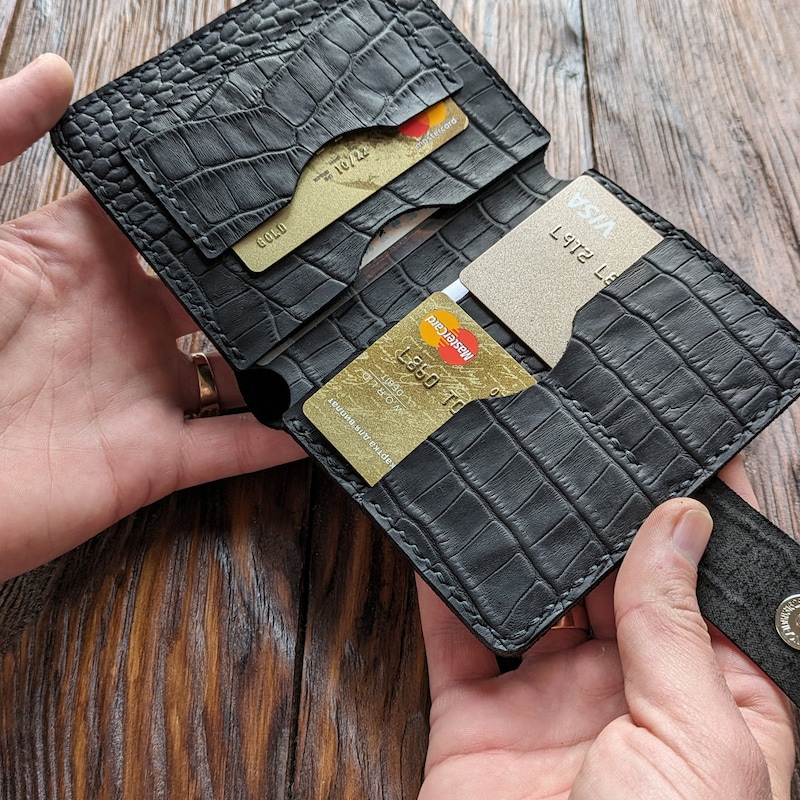 Leather Card Wallet - Etsy