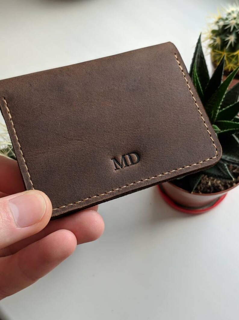 PERSONALIZED Leather Card Holder Credit Card Wallet Credit | Etsy