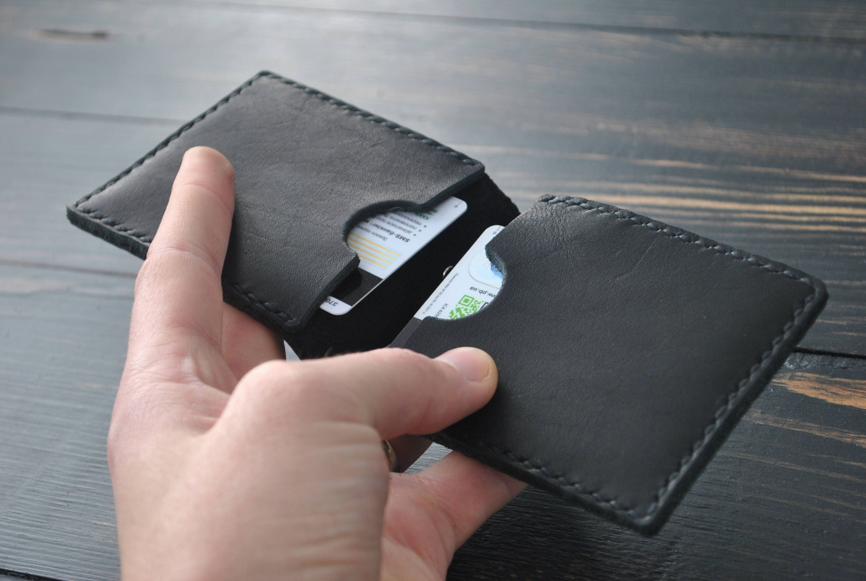 Leather Card Holderfrom Natural Leathermoney Clip Wallet - Etsy