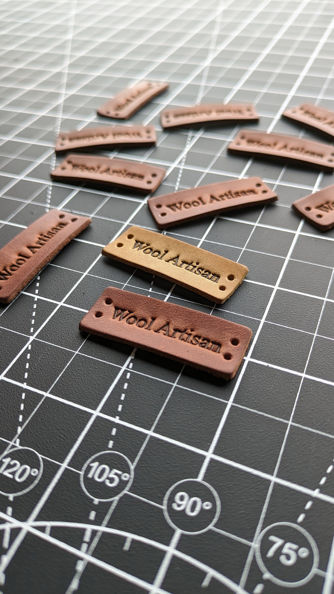 Personalized Leather Labels, Leather Tags , Custom Labels, Knitting ...