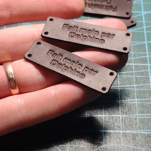 Personalized Leather Labels, Leather Tags , Custom Labels, Knitting ...