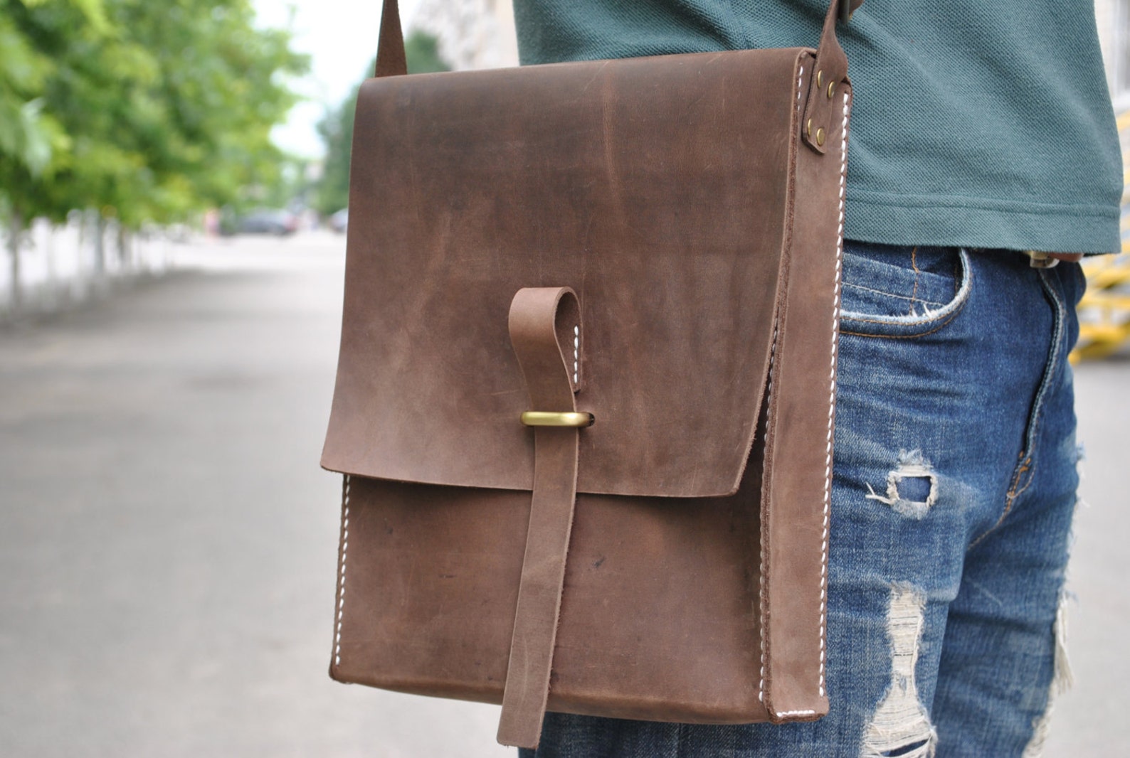 Mens leather bag Messenger bag Mens messenger Leather satchel | Etsy