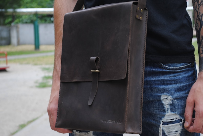 Mens Leather Bag Messenger Bag Mens Messenger Leather Satchel - Etsy