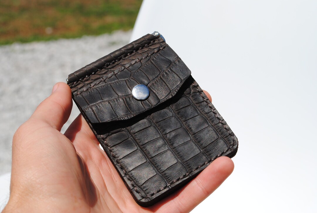 Money Clip Handmade Leather Wallet. Personalized Money Clip. Magnetic ...