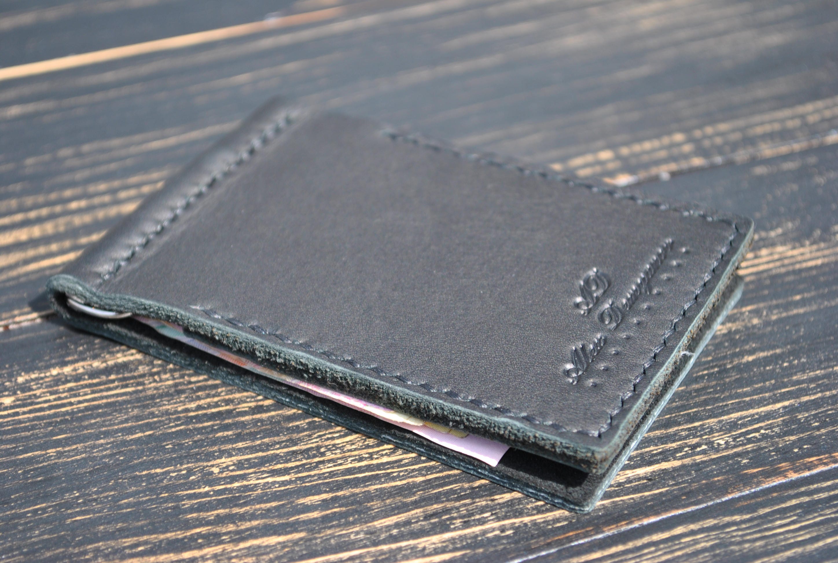 Leather Card Holderfrom Natural Leathermoney Clip Wallet | Etsy