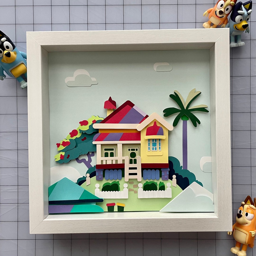 Bluey Bluey House Heeler House Paper Art Paper Cut Layer Art - Etsy
