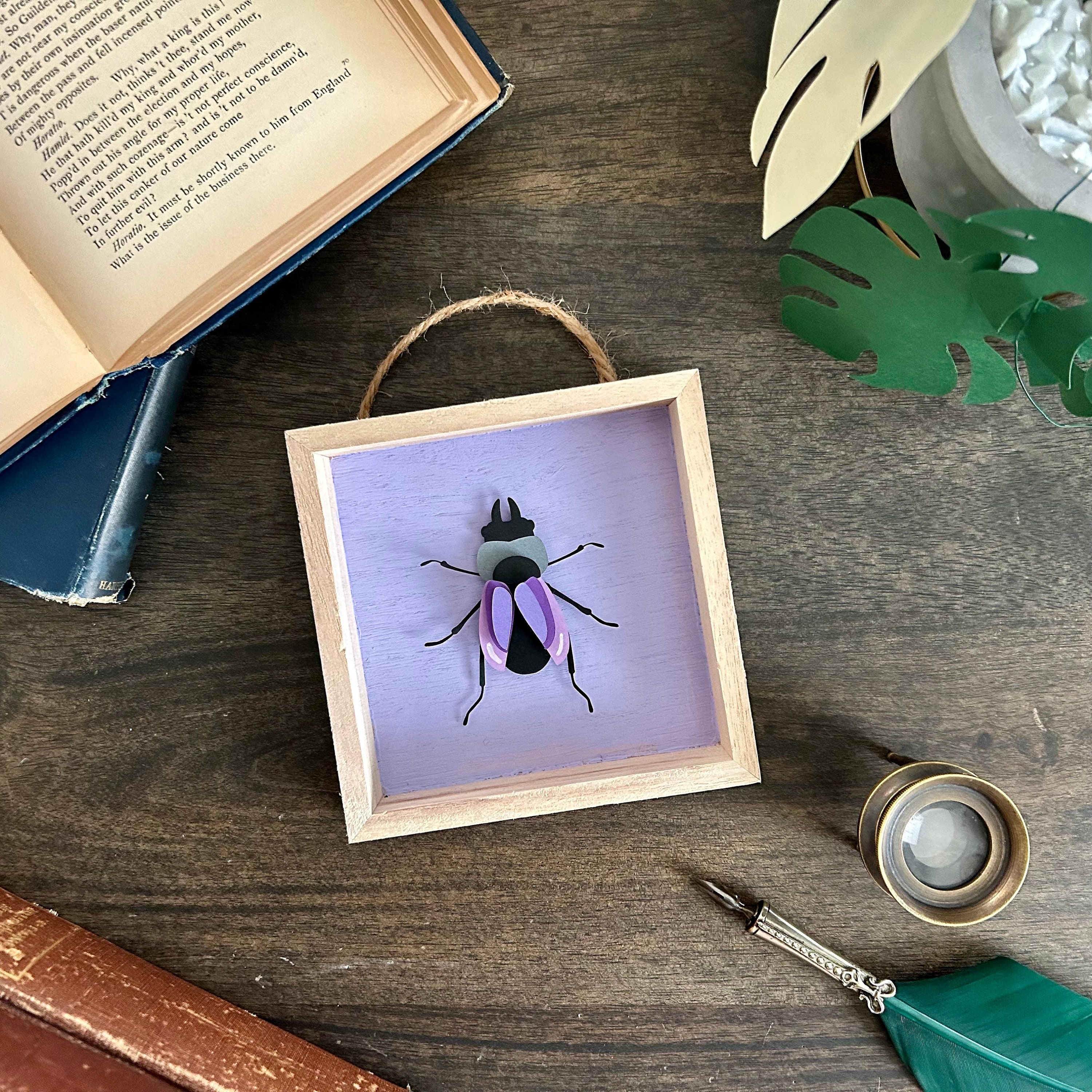 Papercut Purple Beetle | Entomology Art | Paper Sculpture | Framed Art ...
