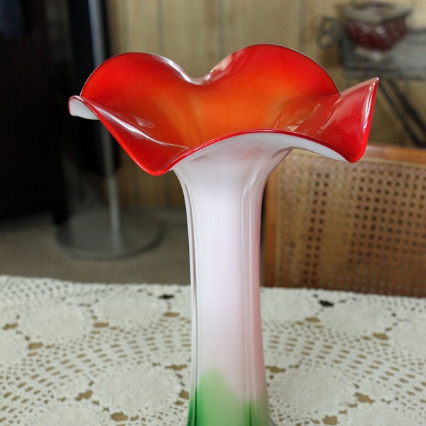 Red Glass Vases - Etsy