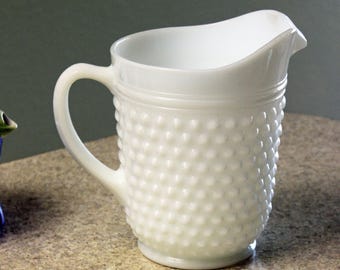 Milk glass pitcher | Etsy