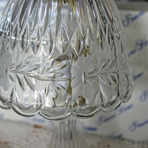 Princess House Crystal Lamp Etched Cut Glass Pedestal and Shade in Cord ...