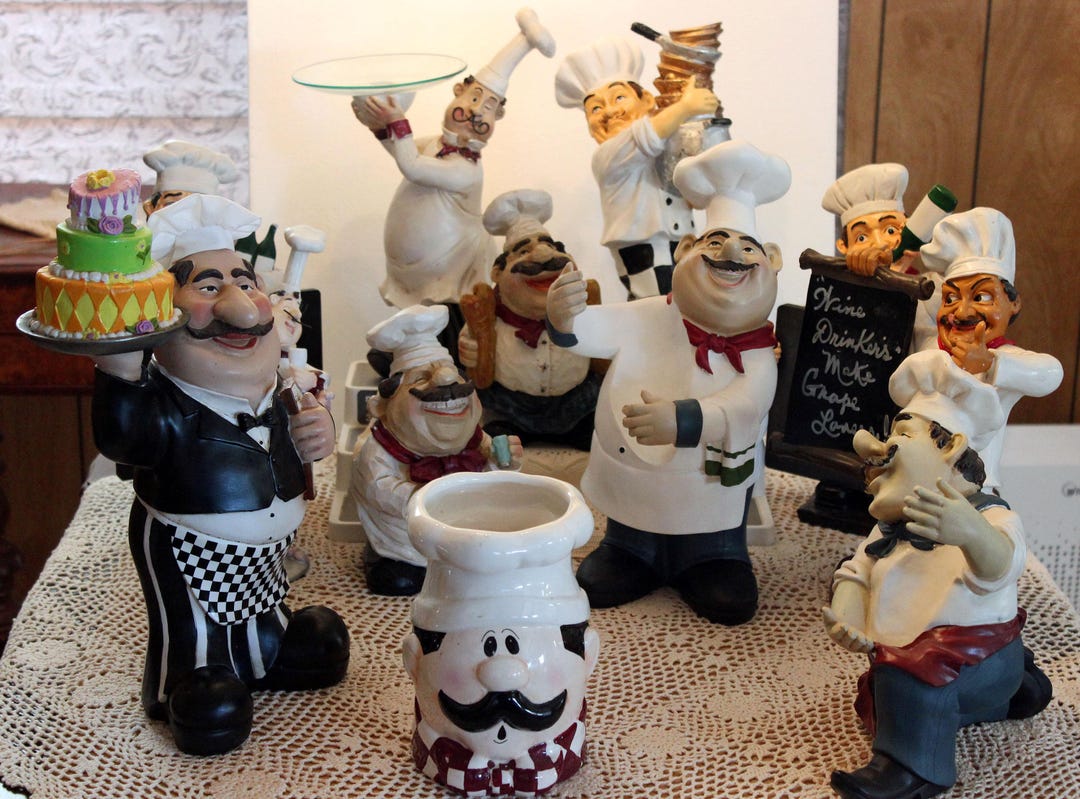 Chef Themed Kitchen Decor/accessories Whimsical Chef Wine Bottle Holder ...