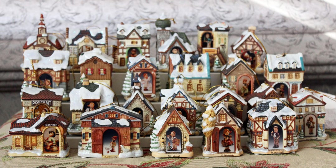 24 Piece MJ Hummel Bavarian Village Ornaments Set: Original Box, Coas ...