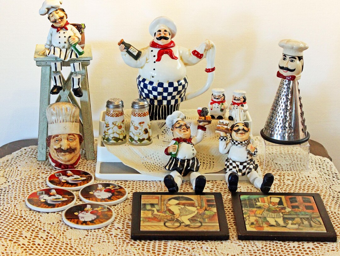 4th Chef Themed Kitchen Decor/accessories Whimsical Colorful Chefs 4 ...