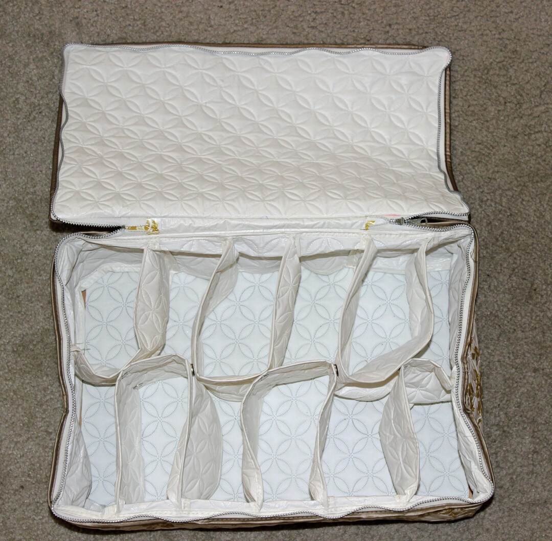 Vintage Floral China Storage Case: 12-dish Capacity, Collapsible - Etsy