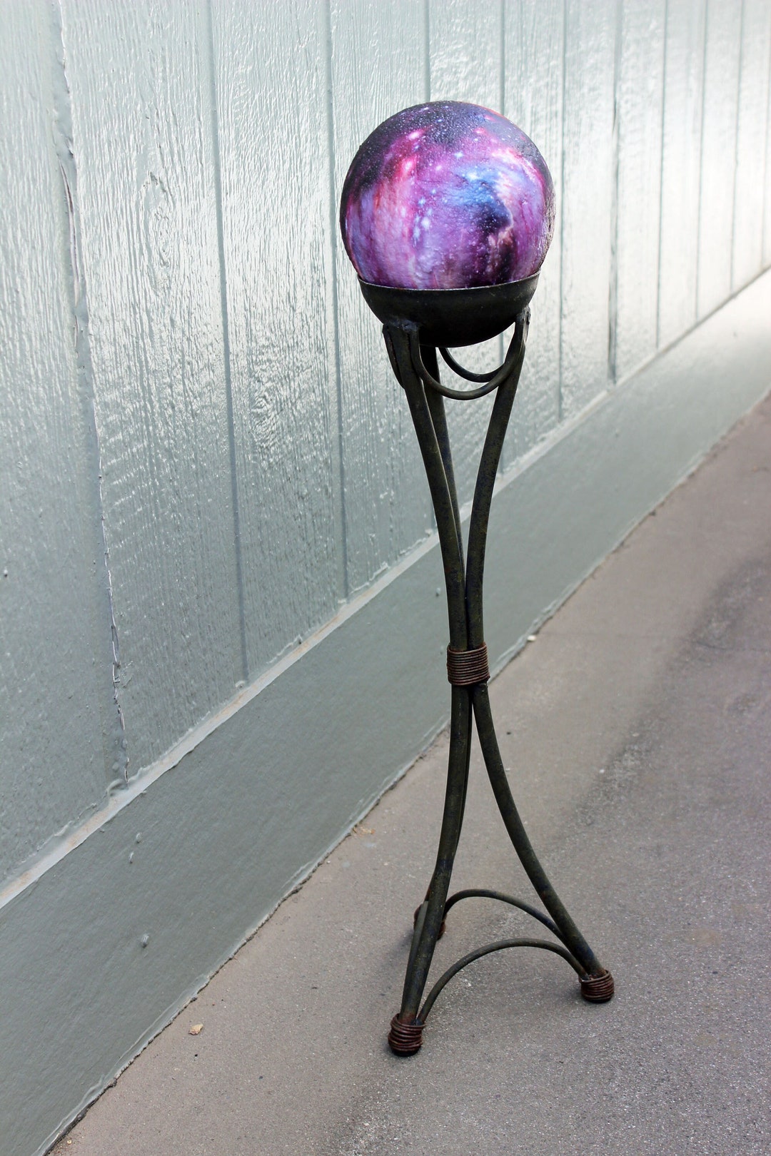 Garden Gazing Ball Iron Stand Solar Stars Gazing Ball 3 Leg Sturdy ...