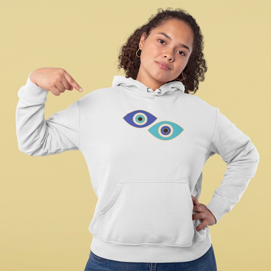 Evil Eye Unisex Hoodie Turkish Eye Hooded Sweatshirt - Etsy