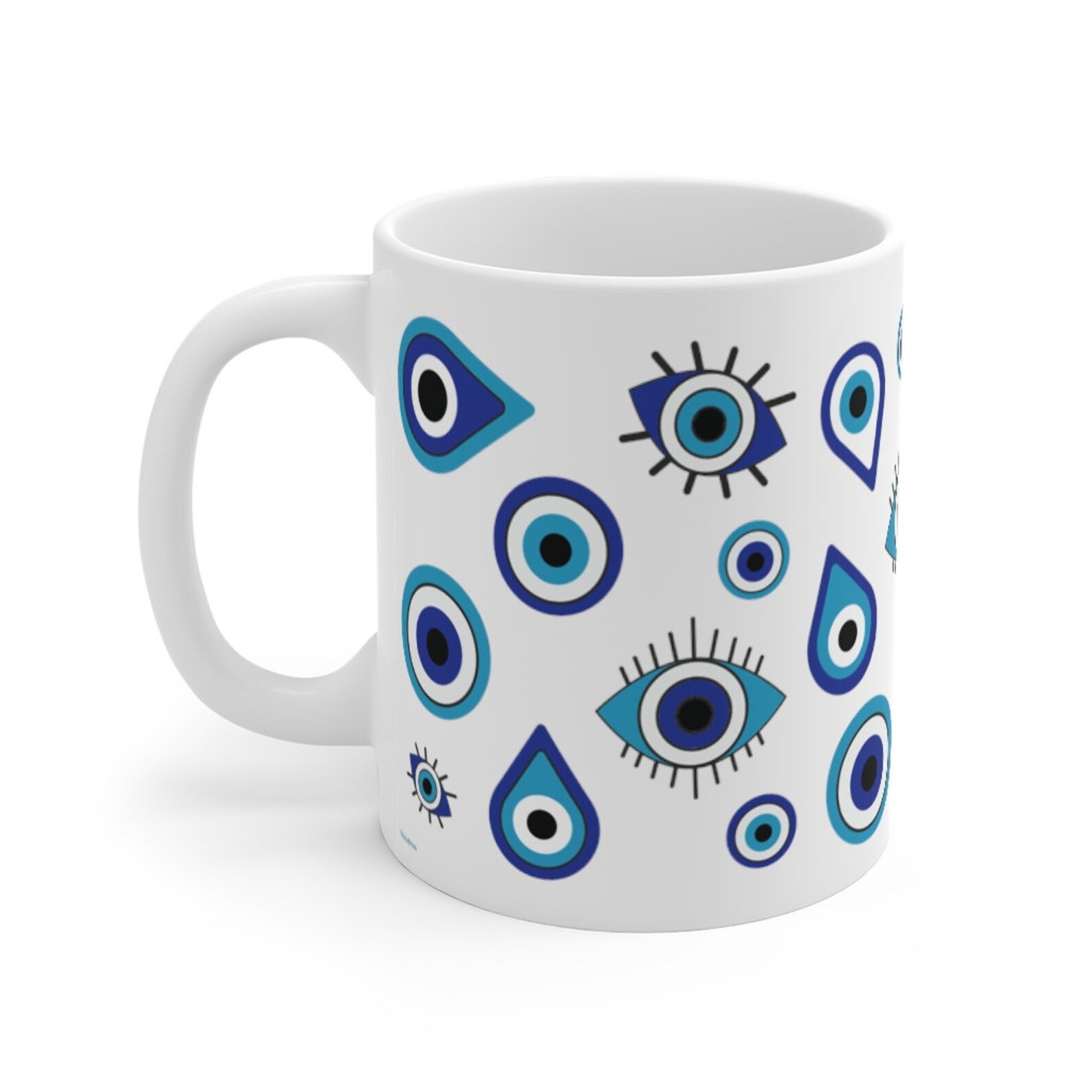 Evil Eye Coffee Mug Evil Eye Geometric Bohemian Art Mug - Etsy
