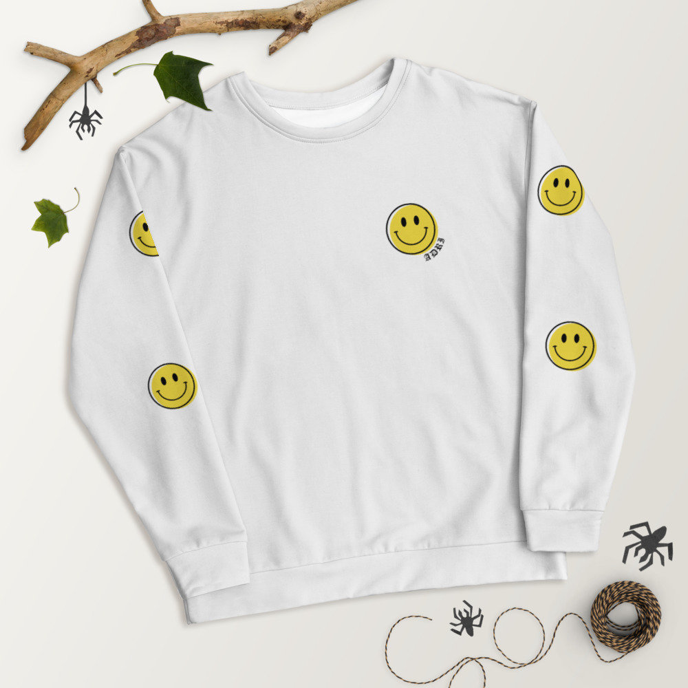 Happy Face Sweater, Smiling Face Unisex Sweatshirt, Custom Design ...