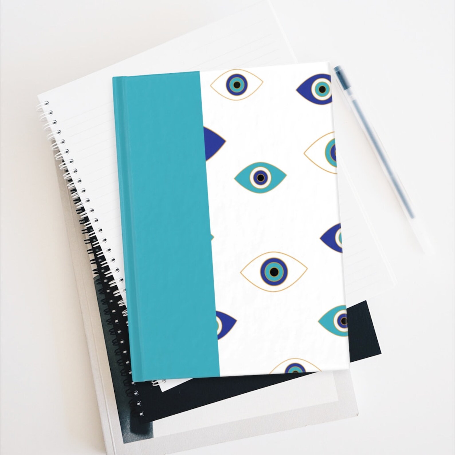 Evil Eye Notebook Lucky Eye Pattern Journal Ruled Line - Etsy