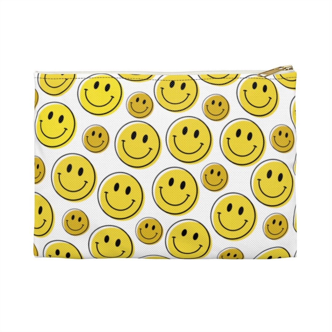Smiley Face Accessory Pouch, Happy Face Makeup Pouch, Travel Bag - Etsy