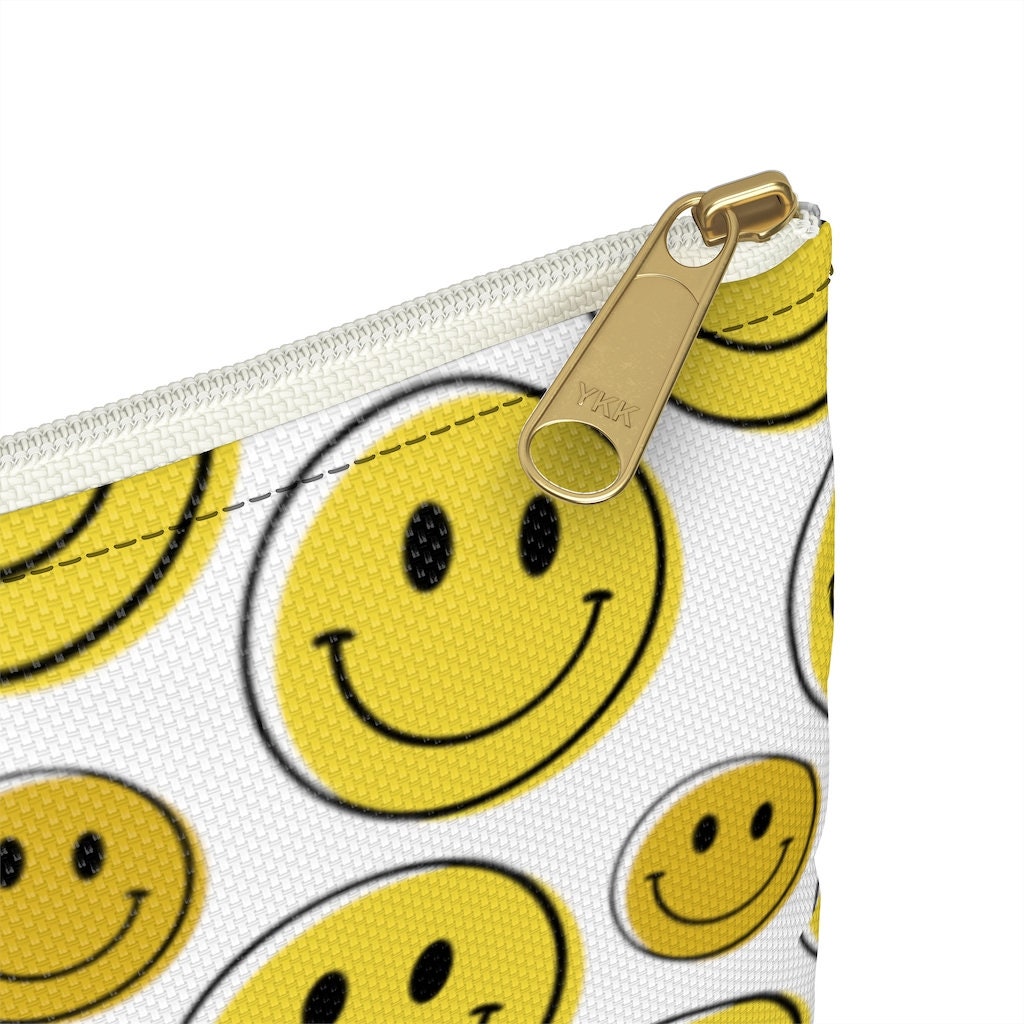 Smiley Face Accessory Pouch, Happy Face Makeup Pouch, Travel Bag - Etsy