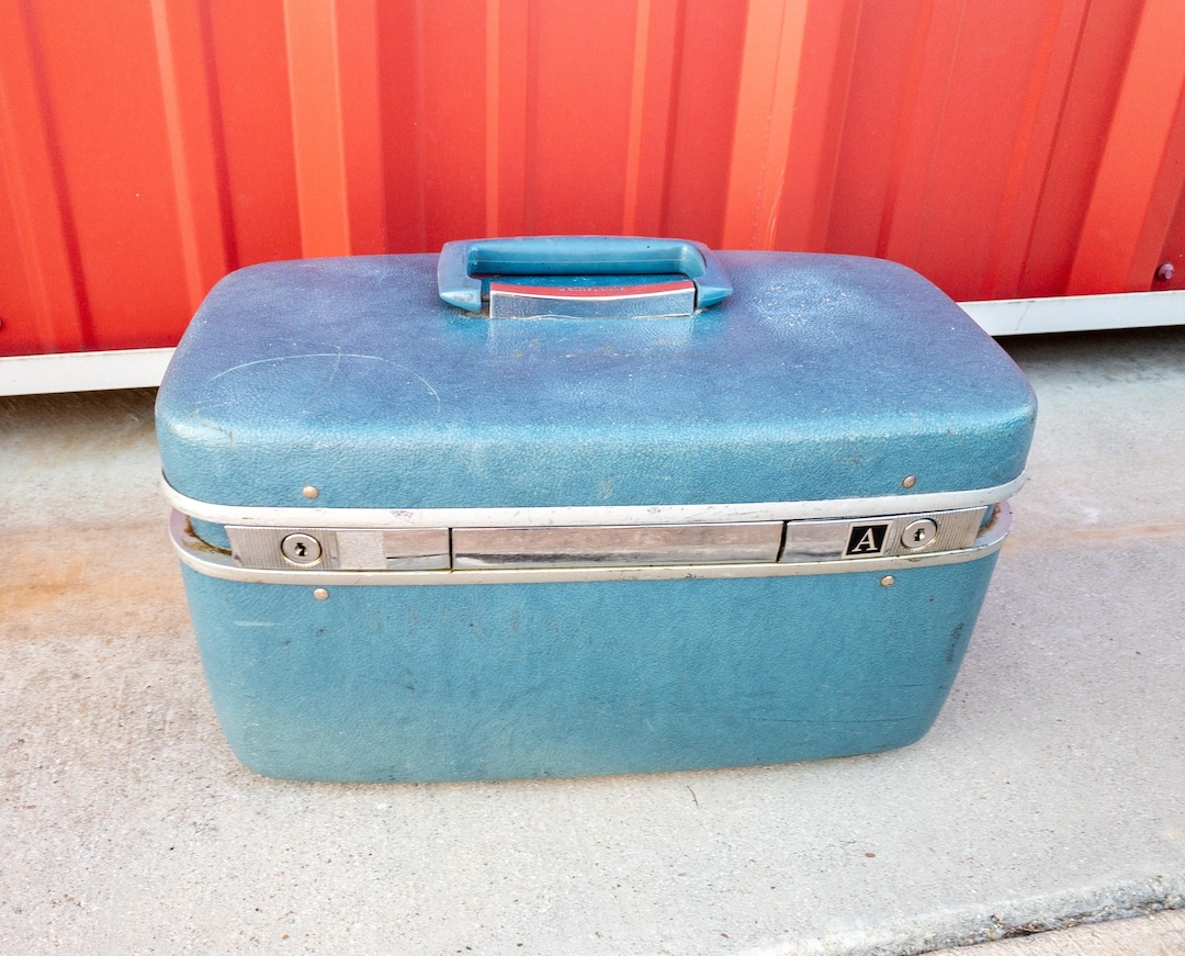 Vintage Samsonite Horizon Train Case, Blue Train Case, Vintage Luggage ...