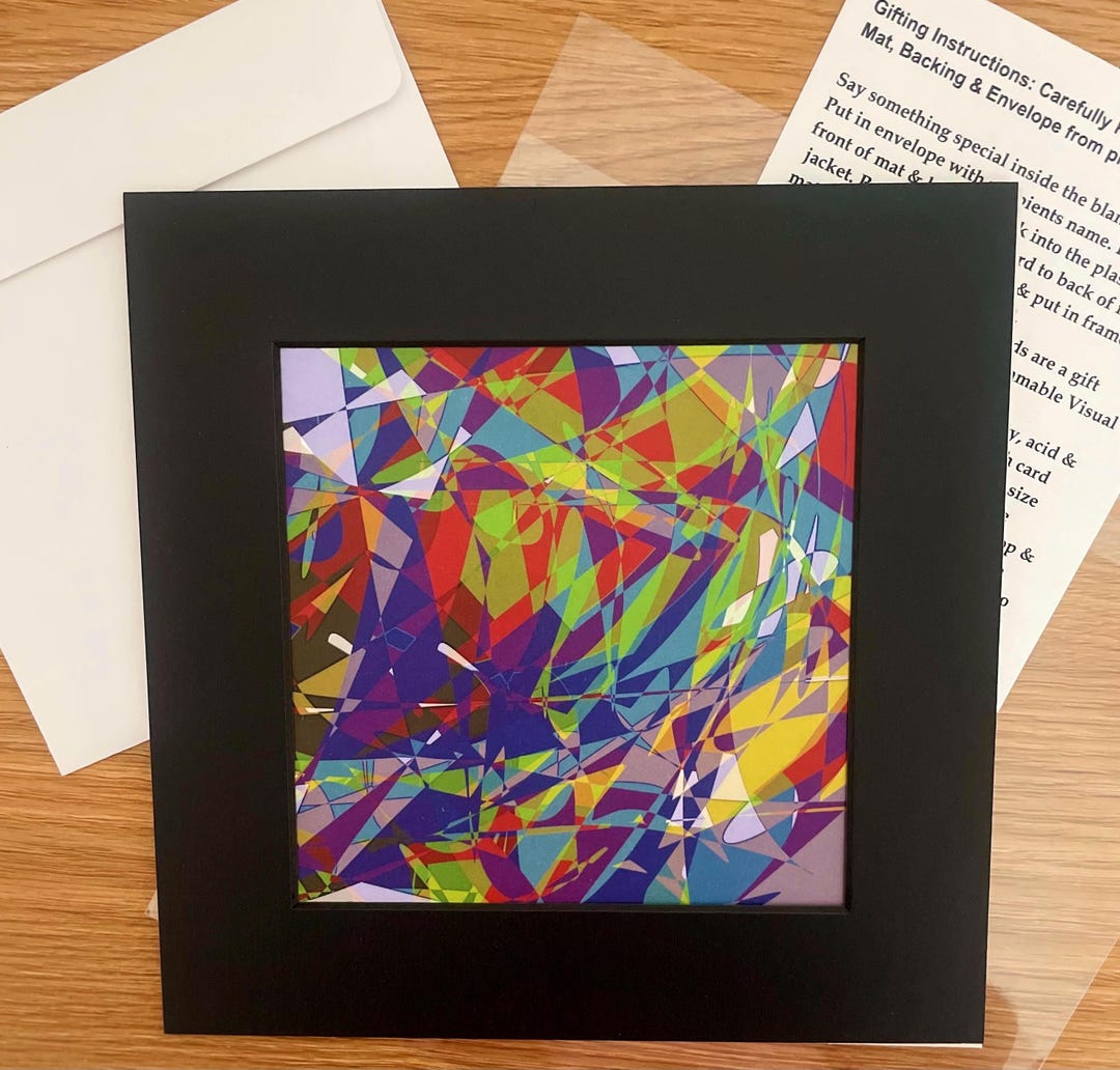 Assorted Abstract Digital Art Gift Kits: Greeting Card, Archival Mat ...