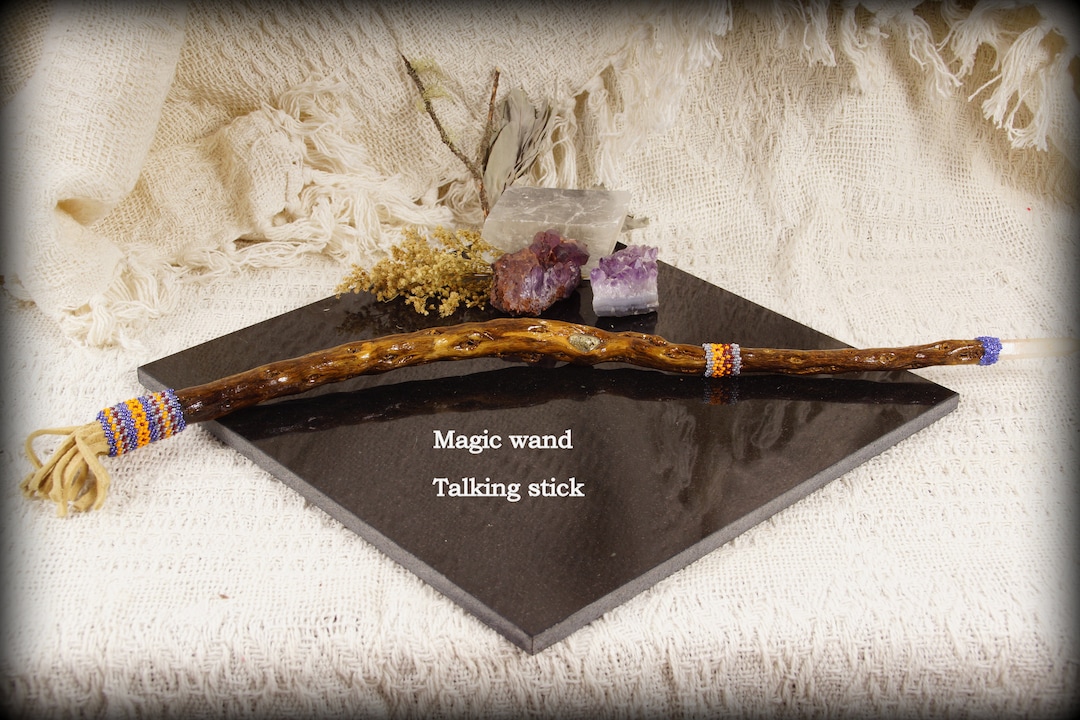 Hand Crafted Ritual Talking Stick, Shaman Healing. Medicine Staff ...
