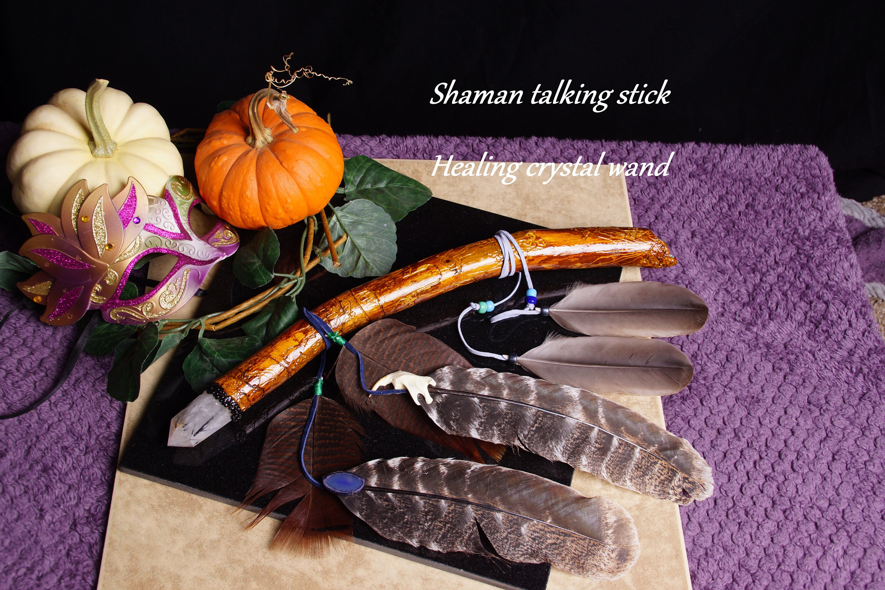 Hand Crafted Ritual Talking Stick Shaman Healing. Medicine | Etsy