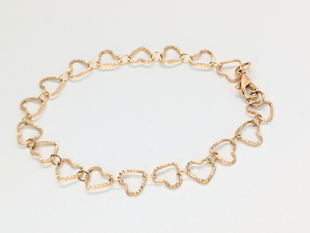 Gold Plated Heart Bracelet for Woman Dainty Gold Bracelet Chain Bracelet Minimal Jewelry Gift ...
