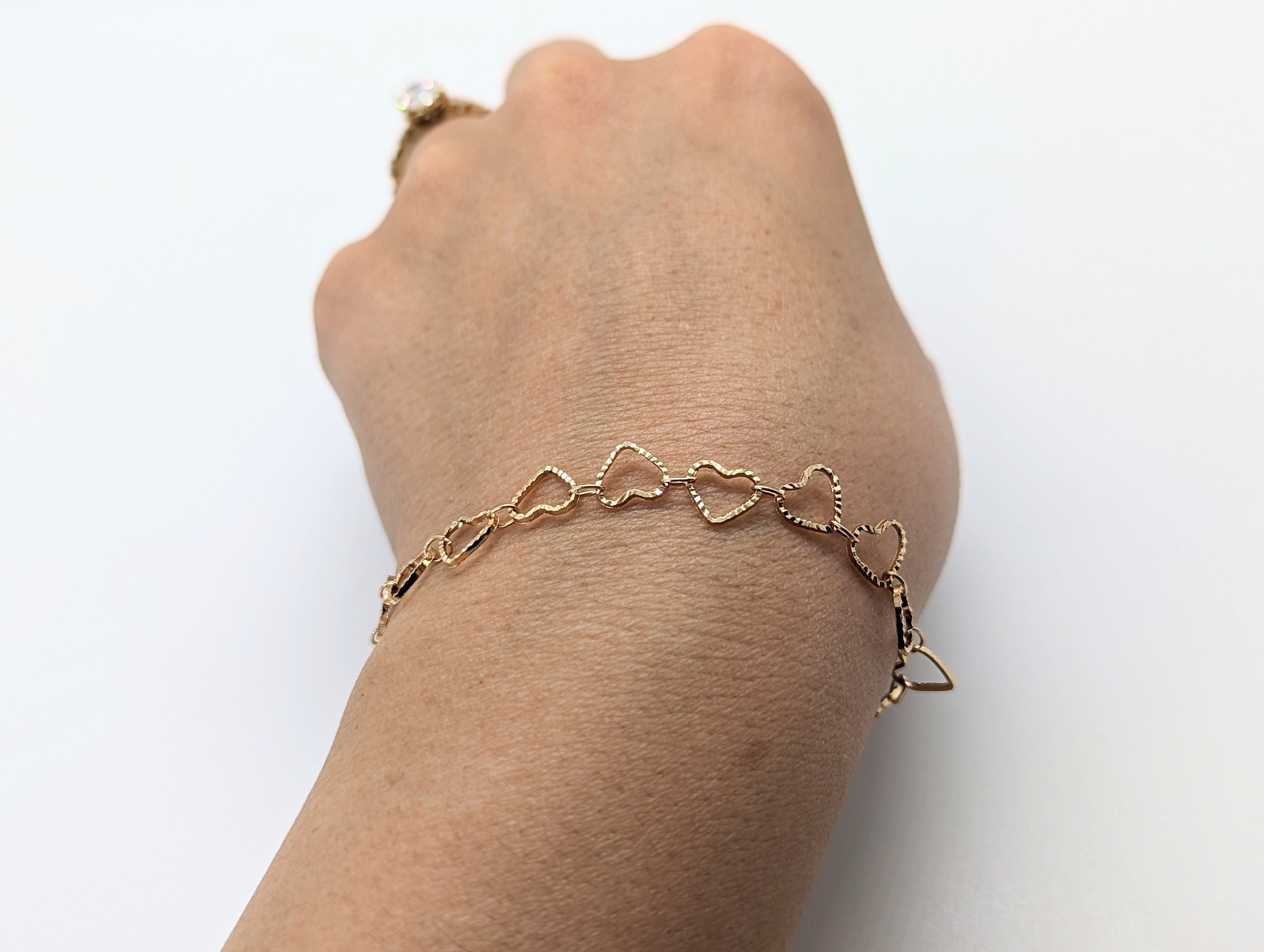 Gold Plated Heart Bracelet for Woman Dainty Gold Bracelet Chain ...