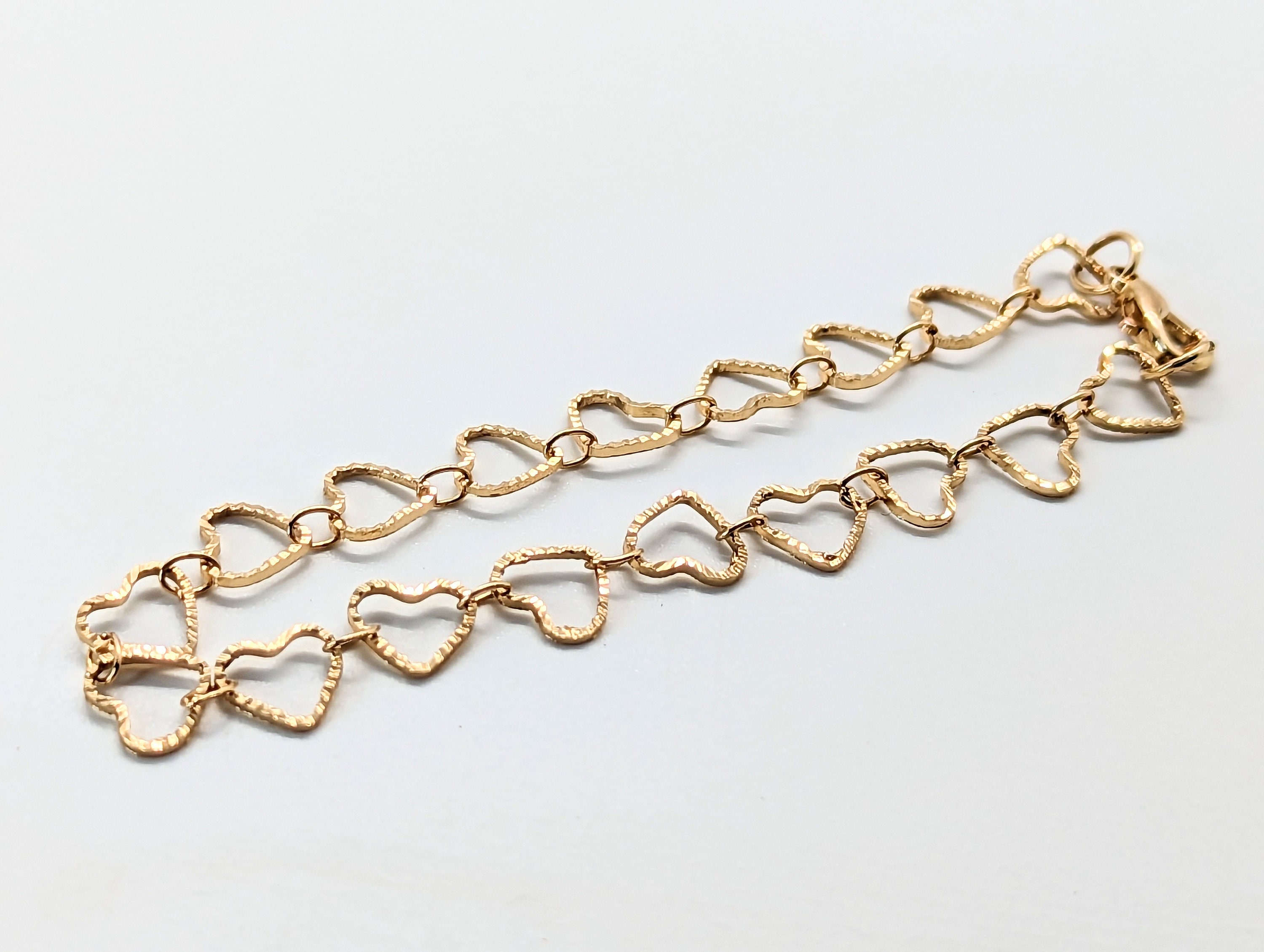 Gold Plated Heart Bracelet for Woman Dainty Gold Bracelet Chain ...