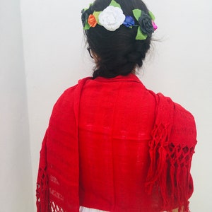 Typical Mexican Red Rebozo 2.4 Meters / 95 Inches including - Etsy