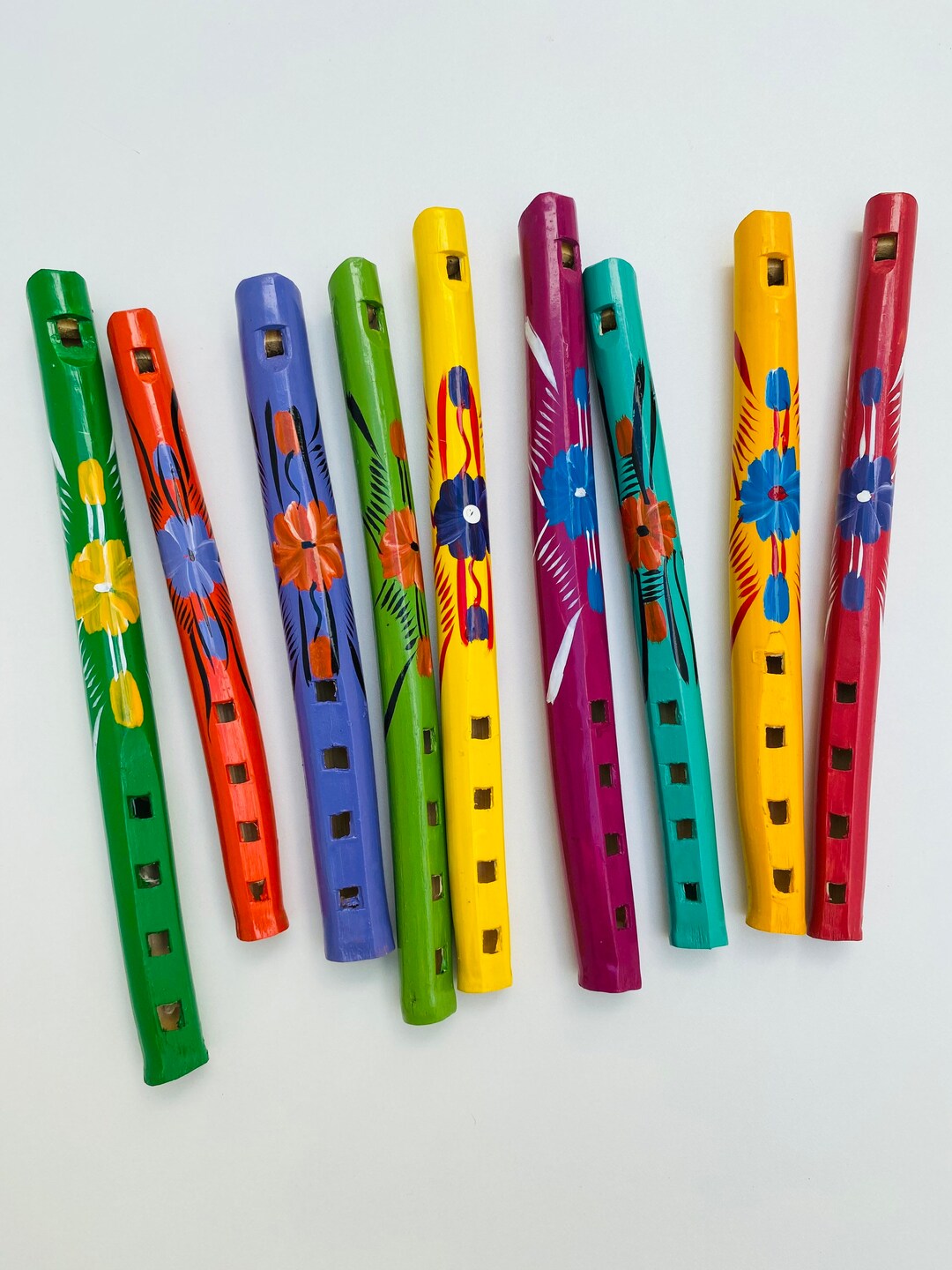 Mexican Hand Painted Flute Made of Reed - Etsy