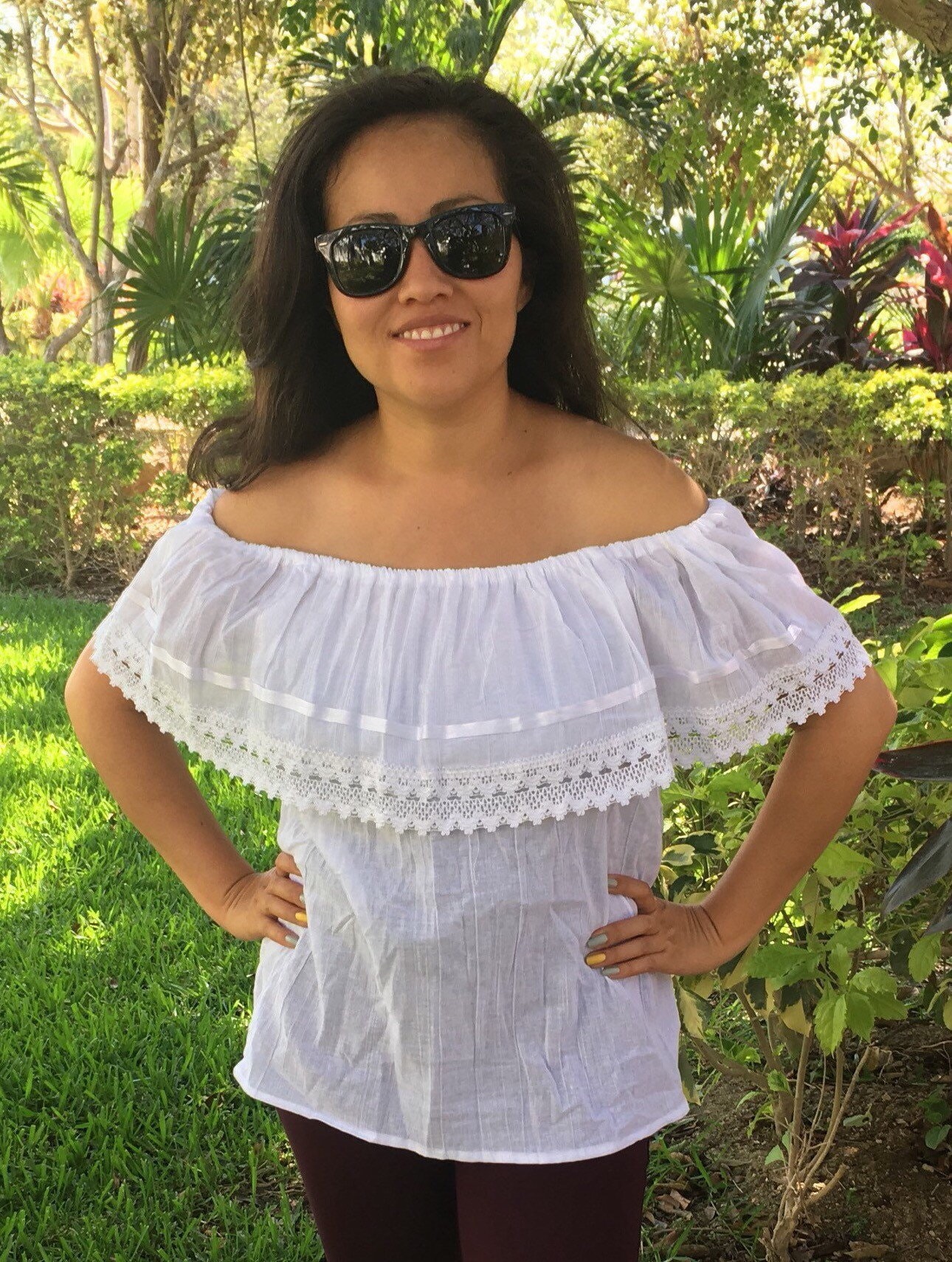 White Mexican Campesina Blouse / Blusa Blanca Mexicana | Etsy